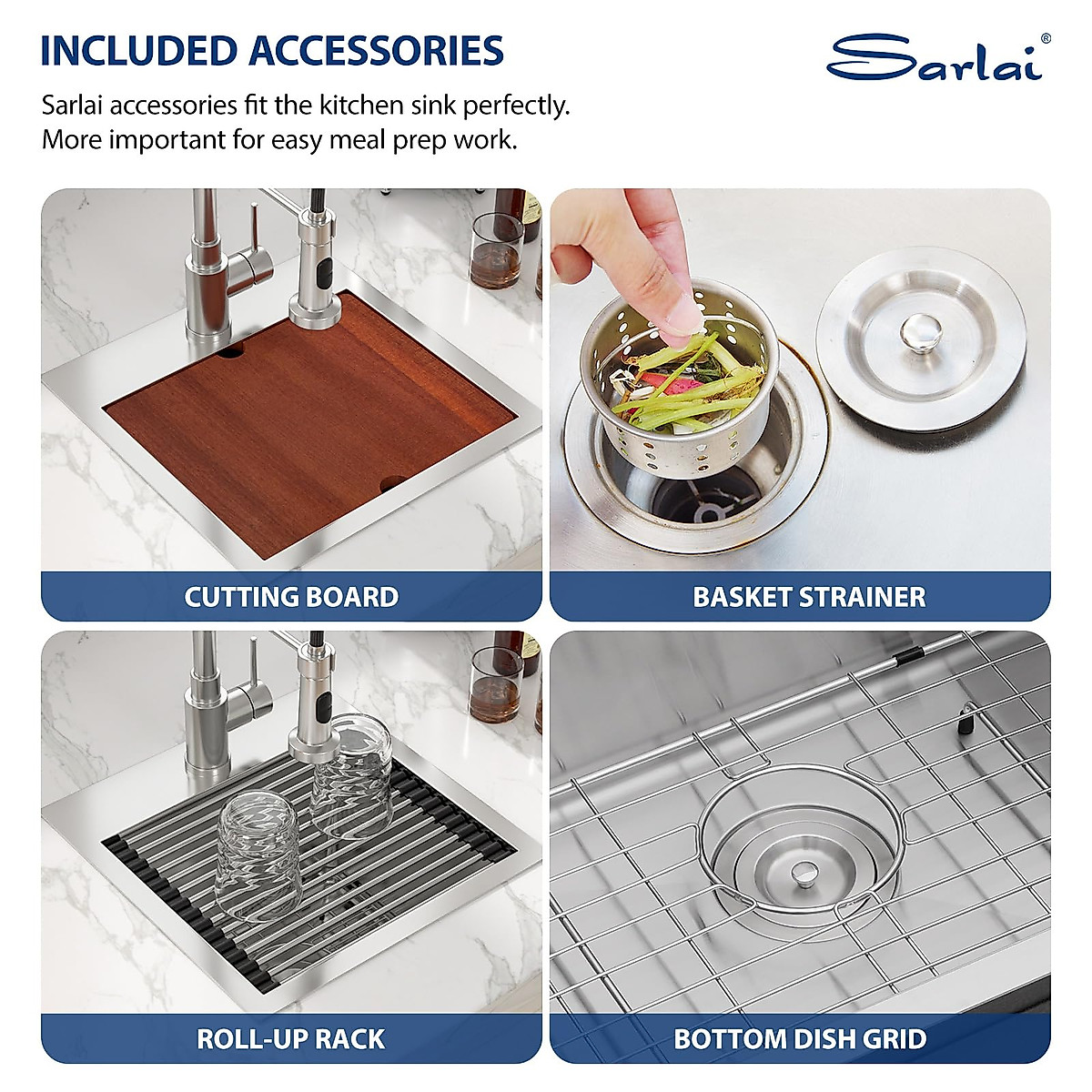 Sarlai 15 Bar Sink Drop In -15x15 Inch Kitchen Bar Sink Stainless Steel 16 Gauge Ledge Workstation Single Bowl Topmount Kitchen RV Wet Bar Outdoor Camper Small Drop Sink