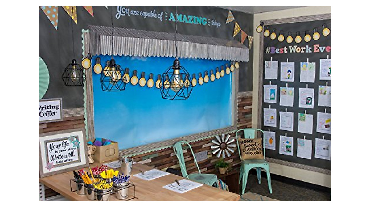 Teacher Created Resources Corrugated Metal Awning – Stylish Classroom Decor