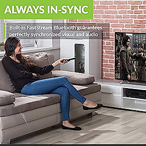 Avantree HT4189 40Hrs Wireless Headphones Set for TV Watching with Bluetooth Transmitter (Digital Optical AUX RCA), No Delay, Dual Link Support, High Volume Over Ear Headset for Seniors, Long Range