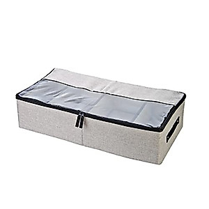 MJWDP Foldable Storage Box for Shoes Wardrobe Closet Organizer Sock Bra Underwear Cotton Storage Bag Under Bed Organizer Box (Color : Light Gray)