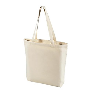 Wholesale Canvas Tote Bags, 15"W x 16"H x 3"G, Cotton Reusable Grocery Shopping Bags, Blank, DIY Painting Printing Embroidery (3, Natural Tote Bags)