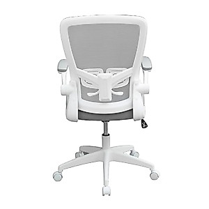 Boss Office Products Mesh Task Chair with Flip Up Arms, Grey/White