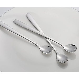 Stainless Steel Iced Tea Spoons Set of 6 Cocktail stir sticks Spoons Bar Spoon for Cold Drinks