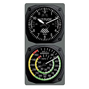 Trintec Aviation Altimeter Altitude Clock and Airspeed Thermometer Console Set