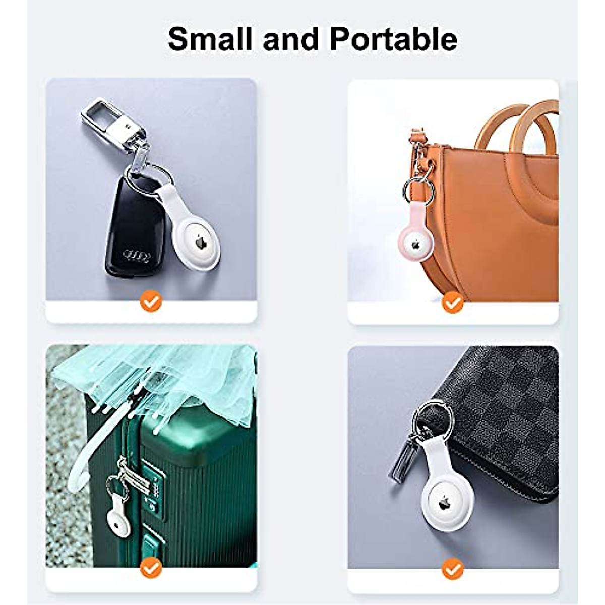 Apple AirTag Silicone Case, Protective Cover with Keychain Hook, Safety and Anti-Lost, Key Tracker Shockproof Protector Skin Cover