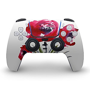 Head Case Designs Officially Licensed Mai Autumn Red Flowers Art Mix Vinyl Faceplate Sticker Gaming Skin Decal Compatible With Sony PlayStation 5 PS5 Digital Edition Console and DualSense Controller