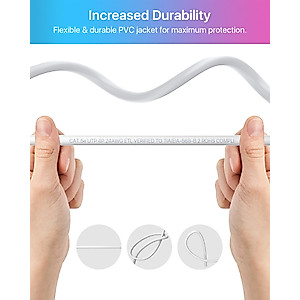 ZOSI 2pack Cat5e Ethernet Network Cable 150 Feet High Speed Network RJ45 Wire Cord for POE Security Cameras, PoE Switch, Internet Router, Laptop, Computer, IP Cameras