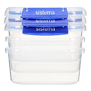 Sistema KLIP IT Plus Food Storage Containers | 1.15L | 3 Piece Airtight Containers Set | Leak-Proof Seal | Easy Locking Clips | BPA-Free