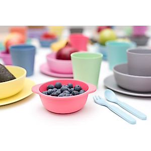 bobo&boo Bamboo Kids Snack Bowls, Set of 4 Bamboo Dishes, Non Toxic, Eco Friendly & Stackable Kids Snack Containers, Great Gift for Baby Showers, Birthdays & Preschool Graduations, Sunset