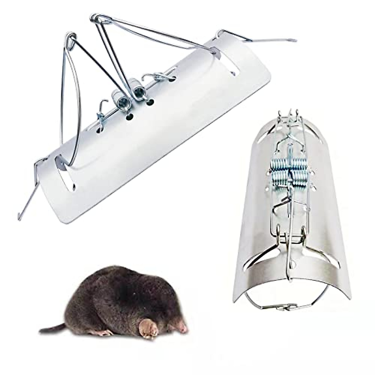 DSQSTMR Mole Traps That Work Gopher Squirrel Spring Best Rat Trap Outdoor Vole for Lawns Easy Reusable Smart Snare Trapping