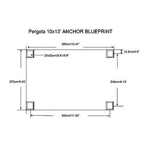 Kozyard Morgan Outdoor Extra-Large Gray Aluminum Frame Pergola with Sunshade Canopy (10'x13', Beige)