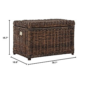 Misc 30" Wicker Storage Trunk Brown Rattan
