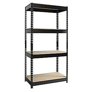 Hirsh Industries 3800 Series Shelving, 30" W x 16" D x 60" H, Black