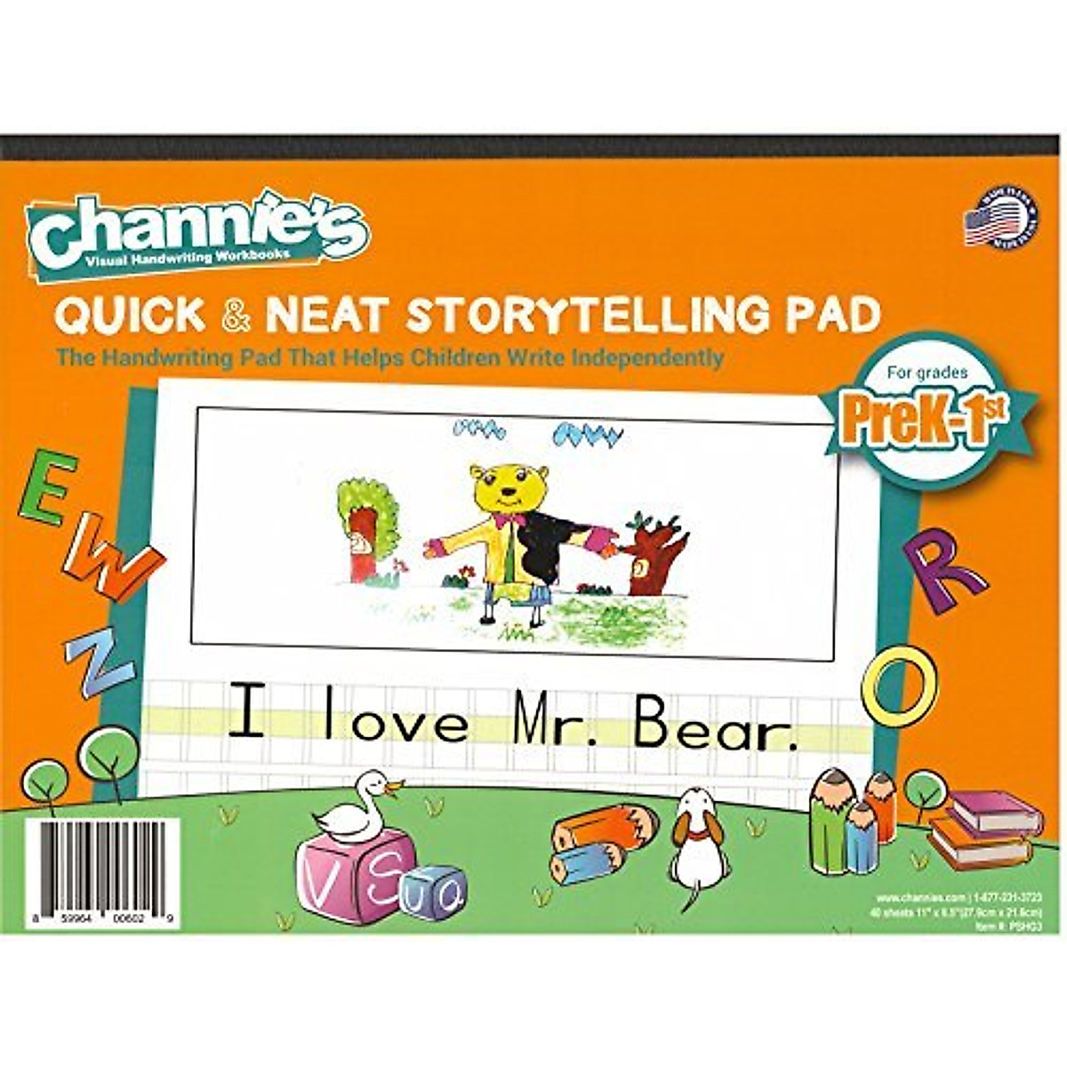 Channie’s All-in-One Visual Handwriting & Math Workbook Set for Pre-Kindergarten - 1st Grade Elementary School Students (5 Pack)