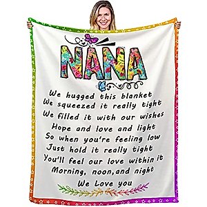 Nana Gifts Nana Birthday Gifts Blanket Nana Gifts from Grandkids Nana Gifts from Granddaughter,Grandson, Nana Throw Blanket Filled with Loving Sentiments, Gifts for Nana Throw Blanket 50” X 60”
