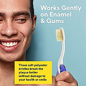 MOUTHWATCHERS Dr Plotkas Extra Soft Flossing Toothbrush, Folding Travel Toothbrush for Adults, Ultra Clean Toothbrush, Good for Sensitive Teeth and Gums, 1 Toothbrush