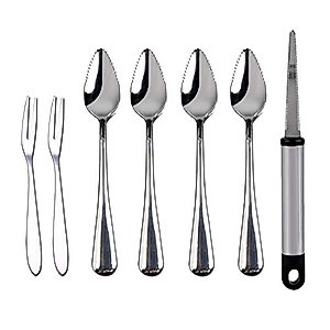 Grapefruit Spoons, Grapefruit Knife with Fruit Forks (7 PCS)