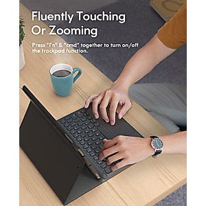 CHESONA for iPad Keyboard 9th Generation 10.2 inch, Detachable Wireless with Trackpad, Pencil Holder, Flip Stand Keyboard Case for iPad 9th/8th/7th Gen 10.2”