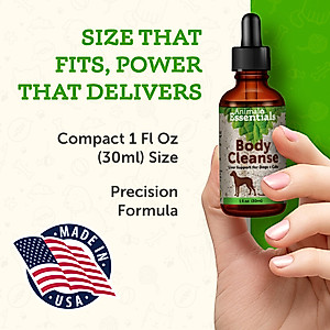 Animal Essentials Body Cleanse - Liver Support for Dogs & Cats, Liver Juice Liquid Drops, Healthy Waste Elimination, Organic Herbs Tincture - 1 Fl Oz