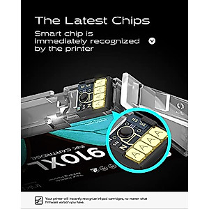 910XL Ink Cartridges Compatible with HP Printers for HP 910 XL 910XL Ink Cartridge Combo Pack Use with 8025 8020 8028 8035 8023 Officejet 8022 8010 8015 Printer (B/C/M/Y - 4 Pack)