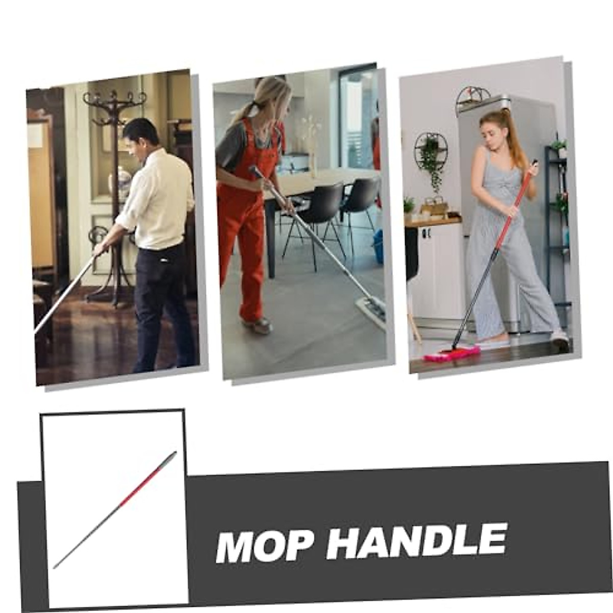 Beavorty Mop Stick Mop Pole Replacement Mop Rod Mop Handle Replacements Mop Replacement Handle Commercial Mop Rod Stick for Mop Extension Pole Metal Broom Rods Threaded Mop Part Pole Iron