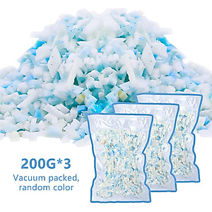 Yizzvb Shredded Foam Fill Memory Compression Packing Foam Comforter Pillow Cushions, Bean Bag, Chair Cover, Sofa, Pet Dog Bed, Plush Dolls and DIY Crafts Foam Fill (600g)