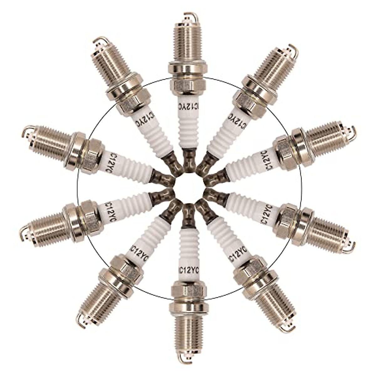 RC12YC Spark Plug for RC12YC Compatible with Briggs & Stratton 491055 491055S 491055T 72347GS 72347 805015 M78543 for Kohler 12 132 02, 12 132 02-S, 25 132 12-S (Pack of 10)