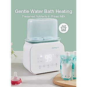 MOMYEASY Baby Bottle Warmer, Fast Bottle Warmer 7-in-1 Food Heater&Defrost with LCD Display, Baby Breast Milk Formula Warmer with 24H Temperature Control (White)