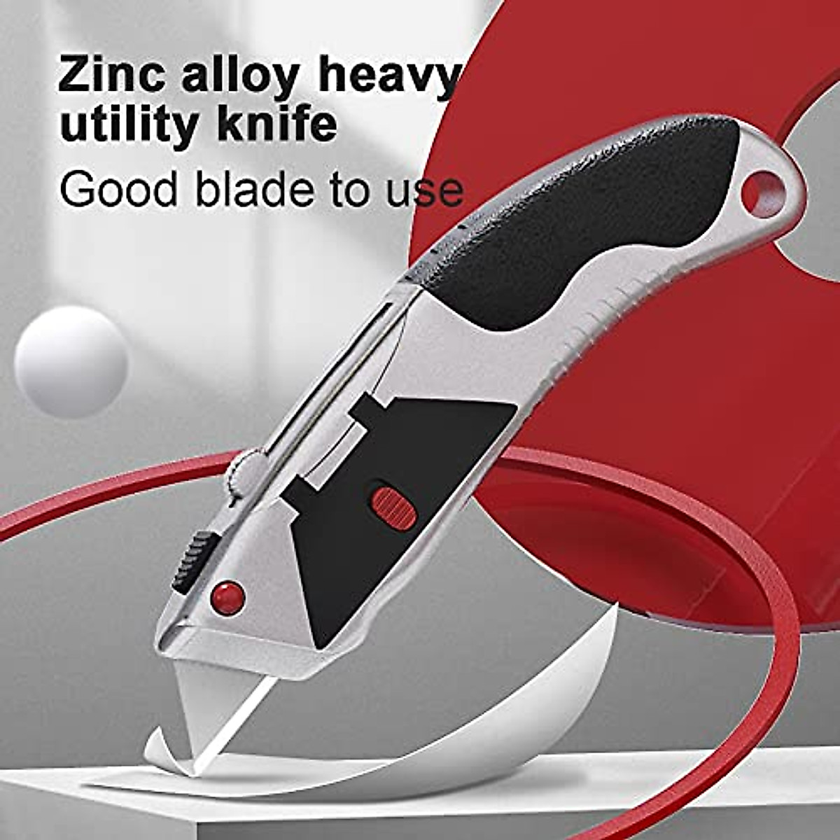 Deli Tools Utility Knife, Blade Storage In Handle With 9 Extra Blades Auto-Load Box Cutter Heavy Duty Knife For Wood Feather Paper, Retractable 3 Position (Total 10 Blades)