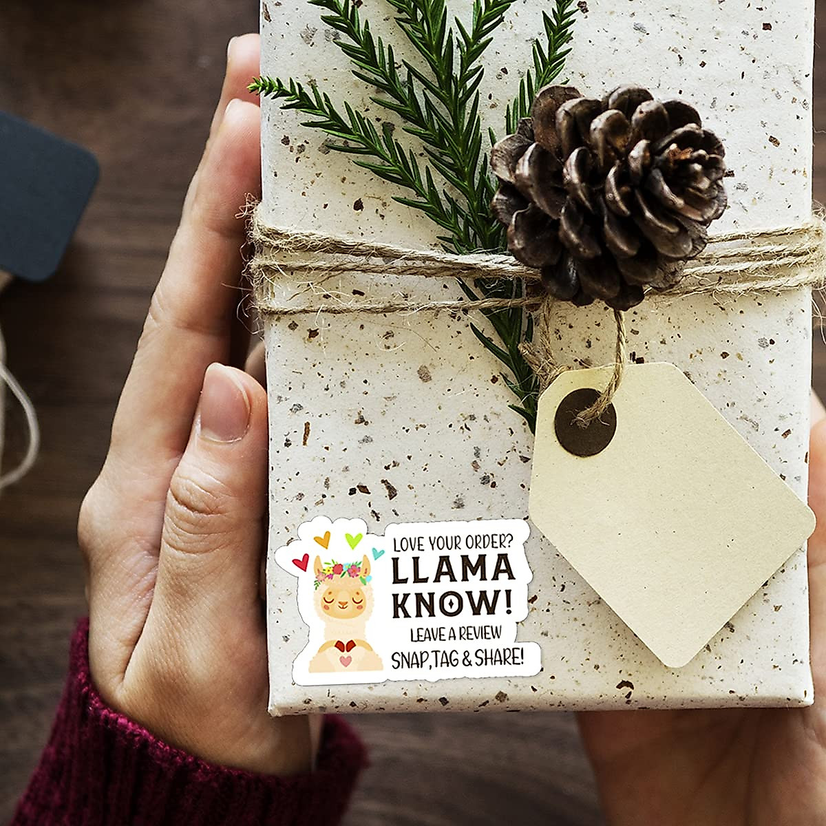 Muminglong 1.5 Inch Love Your Order Llama Know Sticker,Thank You Sticker, Small Business, Handmade Sticker,Packaging Sticker, 500 PCS