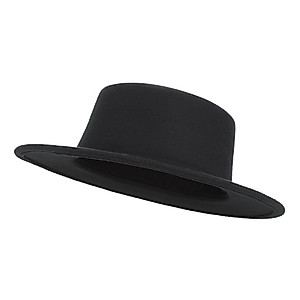 Adult Women Men Classic Flat Top Hat Fedora Hats Trilby Caps Panama Hat Jazz Cap Black
