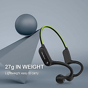 Pinetree Bone Conduction Headphones with MIC, IPX4 Waterproof Bluetooth Sport Headphones, Open Ear Headphones up to 6 Hours of Music and Calls, Wireless Headset for Running, Workout etc. (Green)