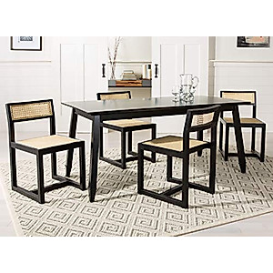 SAFAVIEH Home Collection Brayson Modern Black Rectangle Dining Table