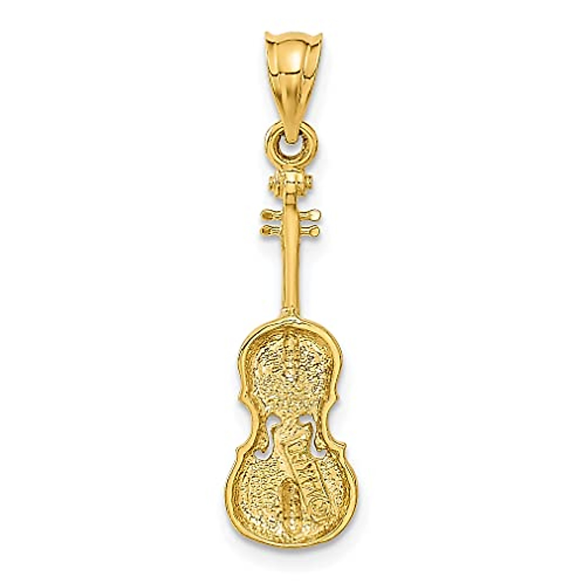 IceCarats 14K Yellow Gold Violin Necklace Charm Pendant Only
