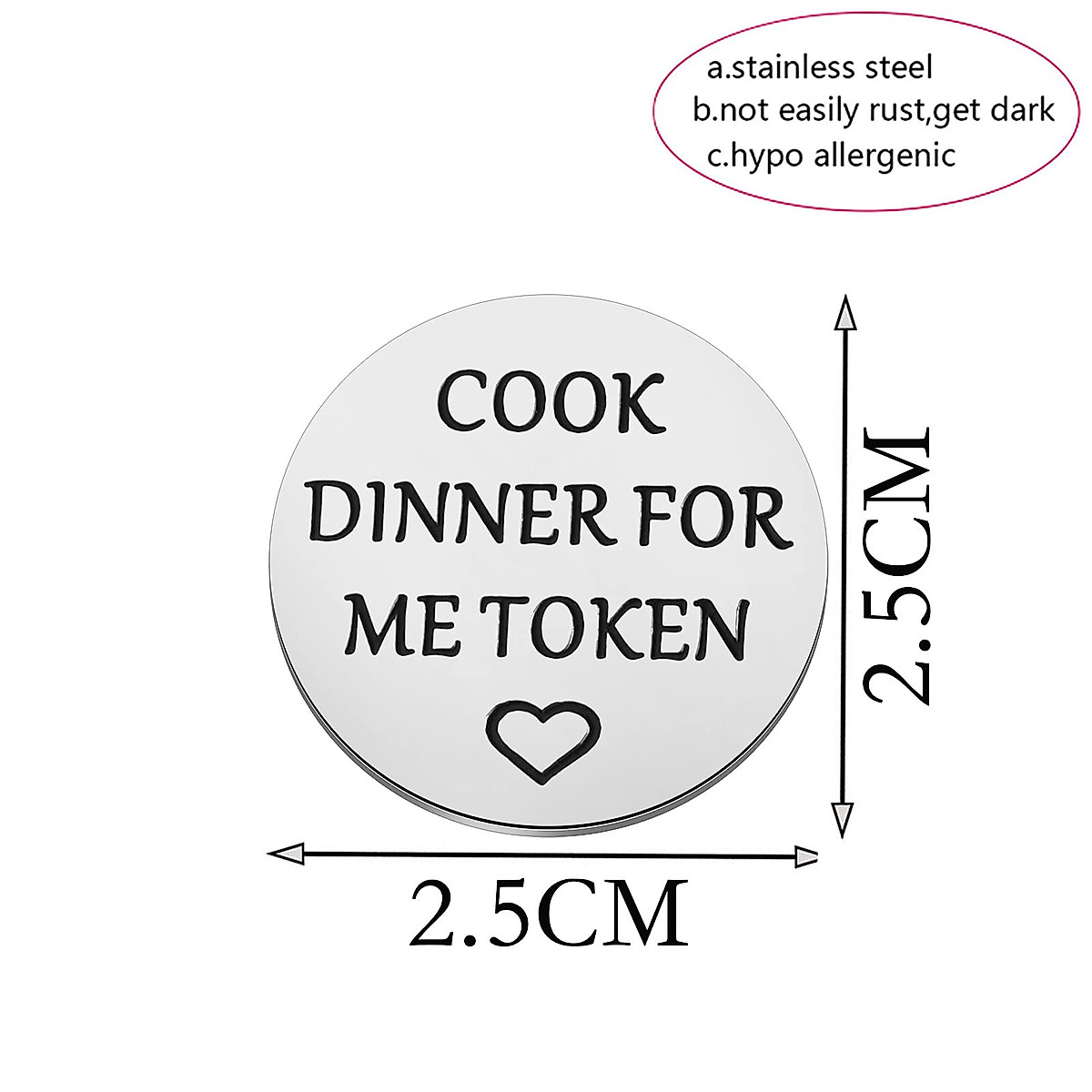 TGBJE Love Tokens Gift for Girlfriend Boyfriend Wife Husband Couples Pocket Hug Token Gift Soulmate Life Game Token (Cook Dinner Token)