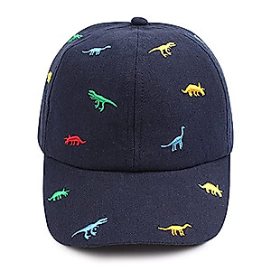 Cotton Toddler Summer Cap Dinosaur Kids Trucker Hat Boys Girls Sun Baseball Caps (Navy, 2-5 Years, 2_Years)