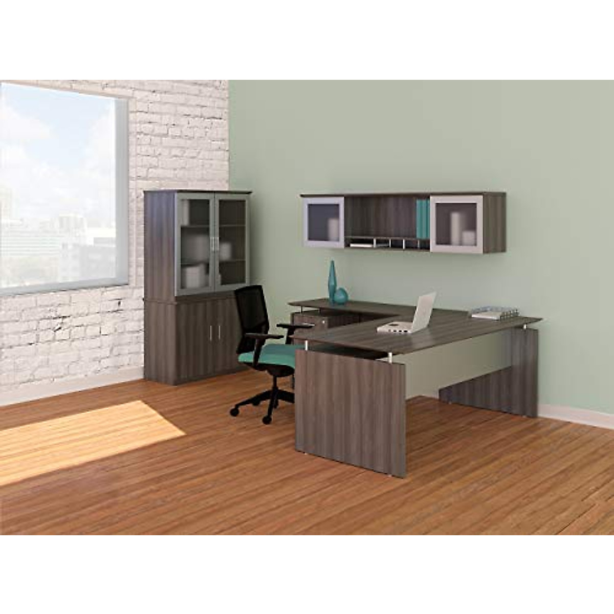 Mayline MNDS72LGS Medina Straight Edge Desk, 72 in, Gray Steel
