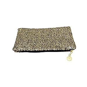 HUAI CHAO Sequins Clutch Purse Women Stylish Party Cocktail Handbag Cell Phone Cotton Bag Golden, 0