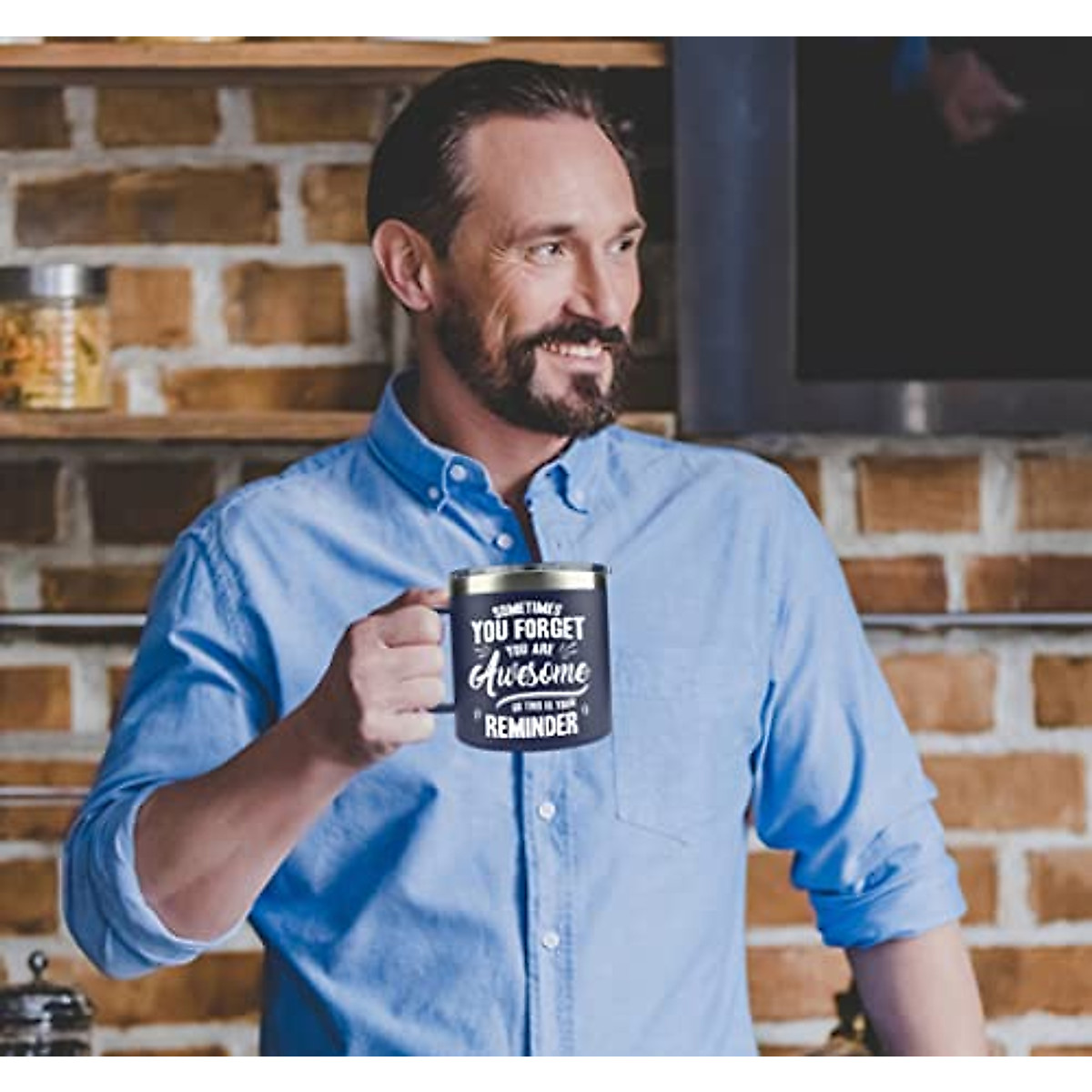 Birthday Gifts For Men, Dad - Gifts For Men, Dad - 14 Oz Mug Stainless Steel Mens Gifts, Gifts For Men Unique - Inspirational, Congratulations Funny, Gifts For Men, Dad, Husband, Coworker, Employee