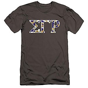 Sigma Gamma Rho Sorority Official Camo Unisex Adult Canvas Brand T Shirt,Charcoal, Small