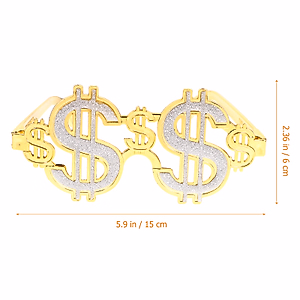 Amosfun Party Eyeglasses Sunglasses Funny Glasses for Costume Cosplay Photo Props Party Favor (Golden)