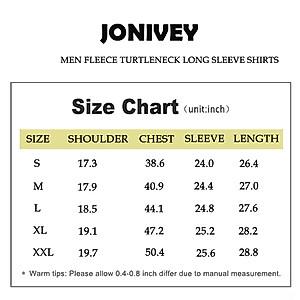 jonivey Mens Fleece Turtleneck Long Sleeve Casual Shirts Soft Knitted Warm Under Layers Thermal Pullover Tops (Pure Grey,M)