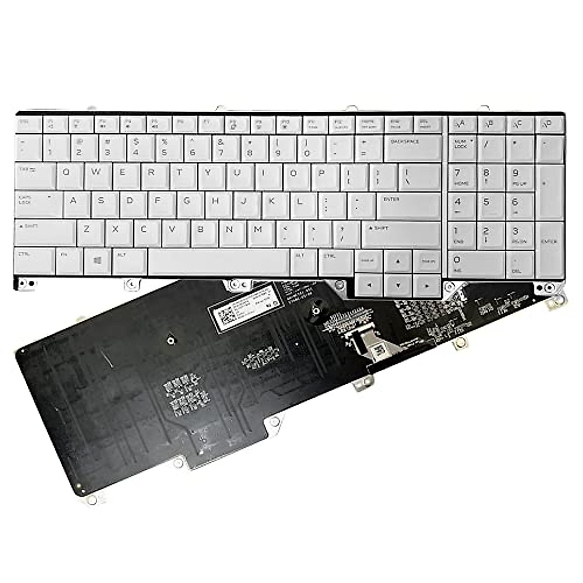 ZAHARA Laptop RGB Keyboard US English with Backlit Replacement for DELL Alienware Area 51M R1 AWAR51M-7350WHT 07FJHC / Alienware 17 R5 062W10 62W10 PK132F11B00 NSK-EYBBC