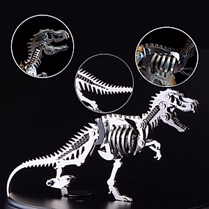 JOMIOD 3D Metal Puzzle Tyrannosaurus Rex Model Kit, Mechanical Metal Model Kits, 3D Puzzles to Build for Adults Brain Teaser Puzzles Toys, DIY Animal Art Craft Decoration