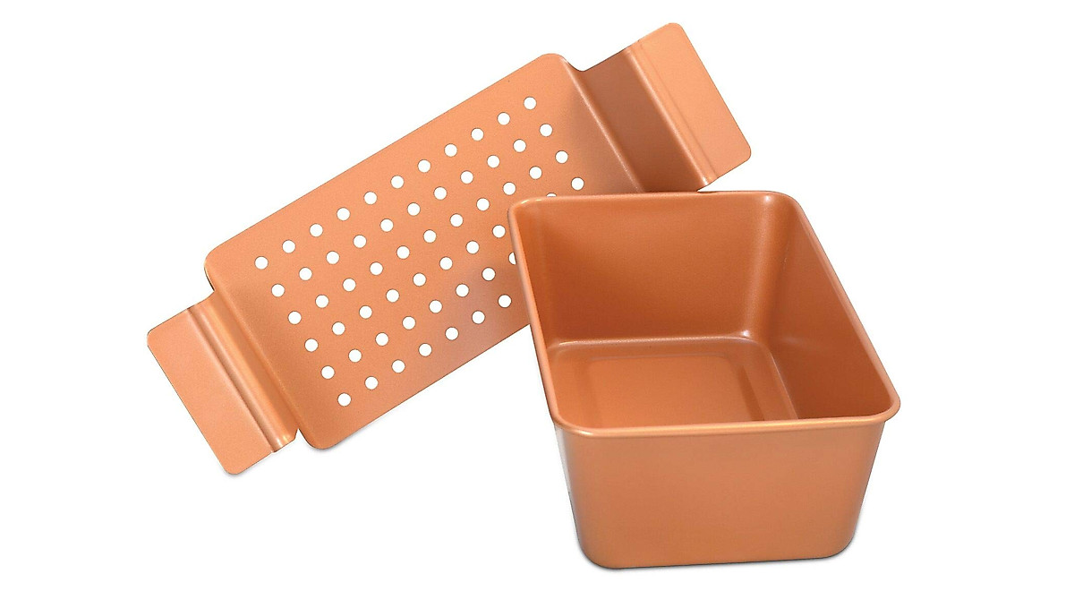 Healthy Copper Non-Stick Meatloaf Pan 2-Piece Set | Oven Safe