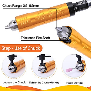 1000W 30000RPM Electric Flex Shaft Rotary Tool Foot Pedal Control Flex Shaft Hanging Grinder Carver Can Forward-Reverse Rotation, Multi-function Kit with Accessories for Carve-Buffing Diy Craft work