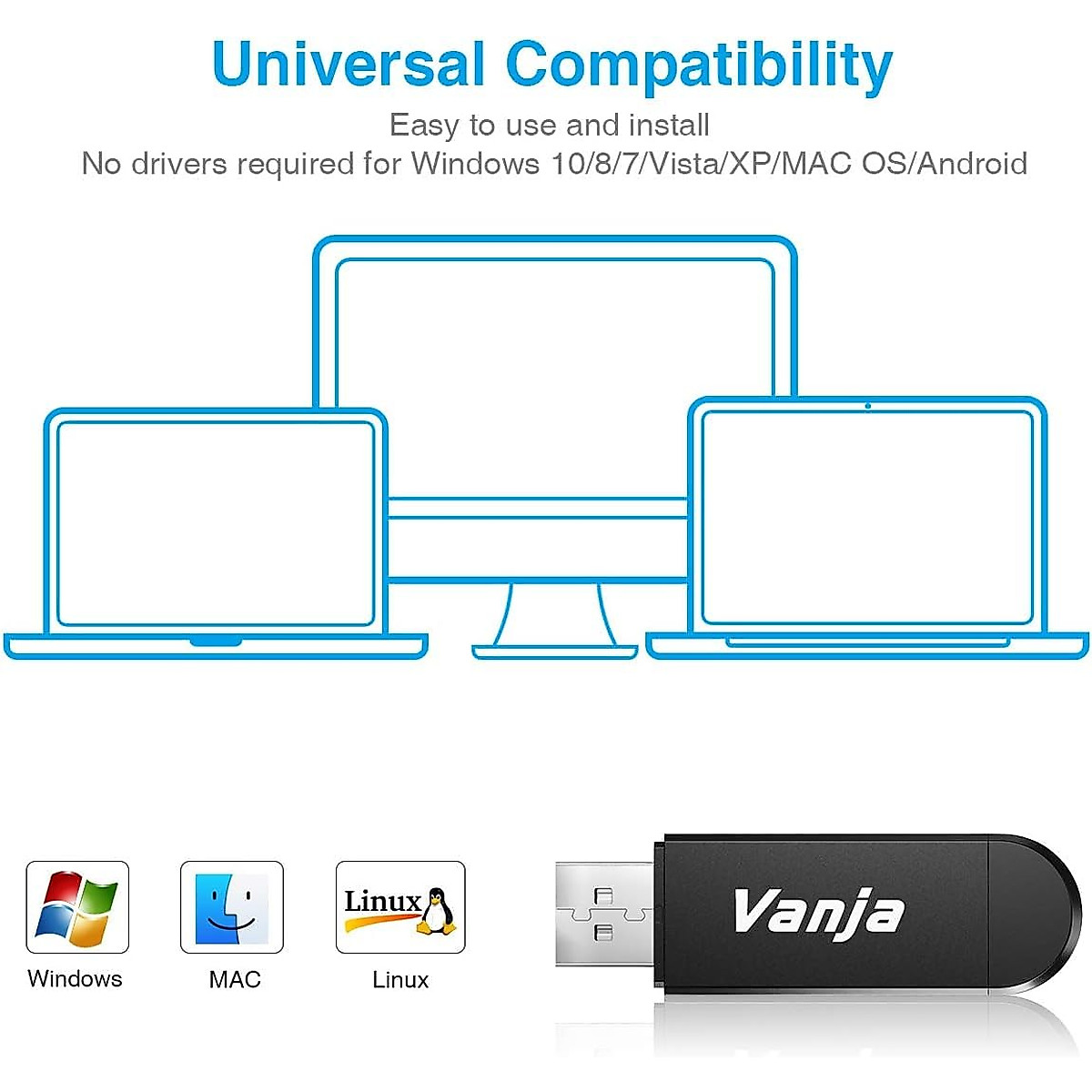 Vanja SD Card Reader, Micro SD to USB OTG Adapter Micro USB Portable Memory Card Reader for SD TF SDXC SDHC MMC RS-MMC Micro SD Micro SDXC Micro SDHC Card and UHS-I Cards