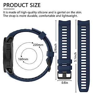 OVERSTEP for Garmin Instinct Band, Soft Silicone Replacement Watch Strap Compatible with Garmin Instinct 2, Solar, Tactical, Crossover - Navy Blue