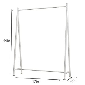DR.IRON White Metal Clothes Rack Garment Rack,Modern Clothing Rack Free Standing Hanging Rack for Boutique Retail, Clothes Store,Laundry Room(47’’L)