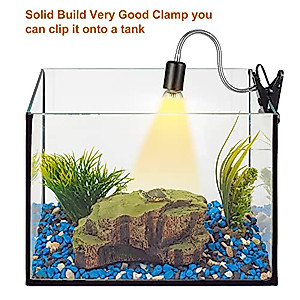 3 Set Reptile Heat Lamp Turtle Lamp Holder Fixture Clamp Basking Spot Lamp Adjustable 50W UVA UVB Full Spectrum Sun Lamp Sunbathe Heat Bulb for Turtle Snake Aquarium Chameleon Amphibian, Black